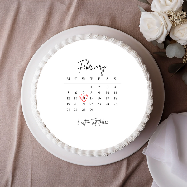 Custom Calendar Heart Shape Burn Away Cake Kit, Create Your Own Burn C ...