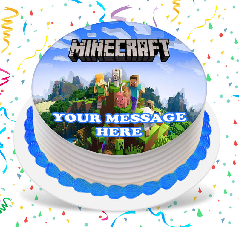 Minecraft Edible Image Cake Topper Personalized Birthday Sheet Custom ...