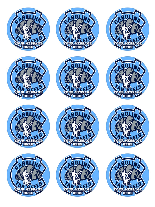 North Carolina Tar Heels Edible Cupcake Toppers (12 Images) Cake Image ...