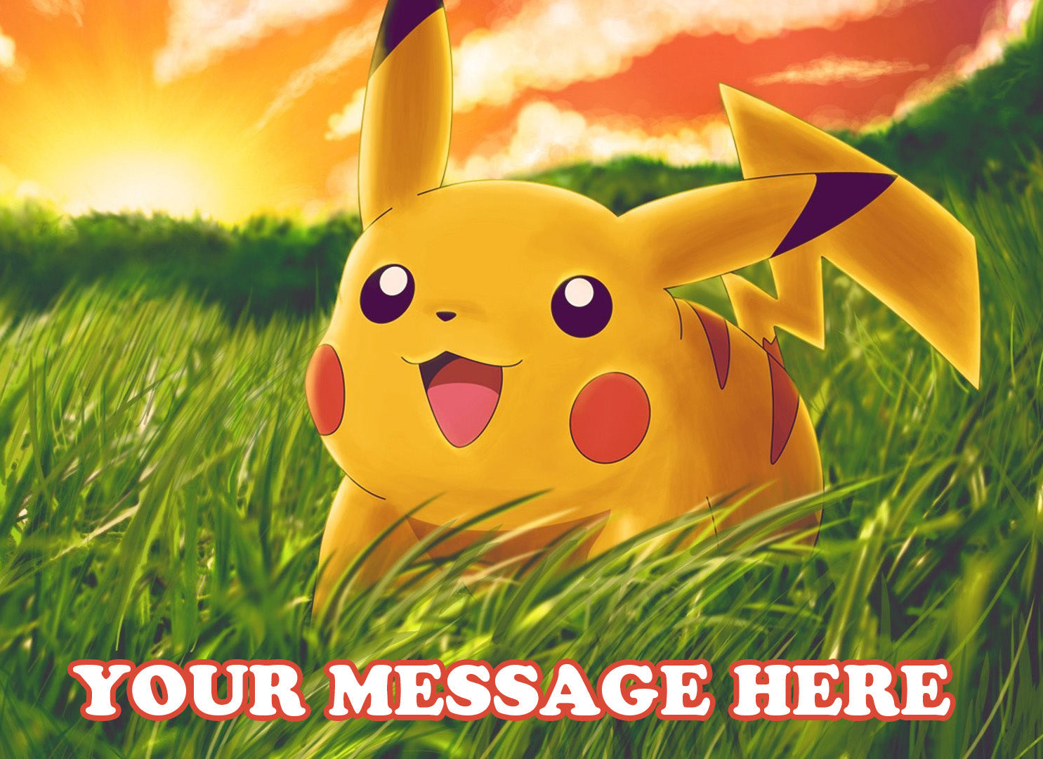 Pikachu Edible Image Cake Topper Personalized Birthday Sheet Decoratio ...