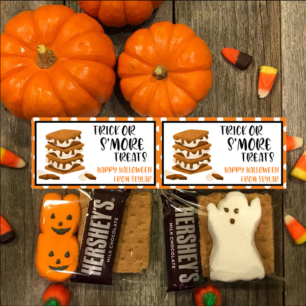 S'mores Halloween Personalized Party Favor Treat Bags - PartyCreationz