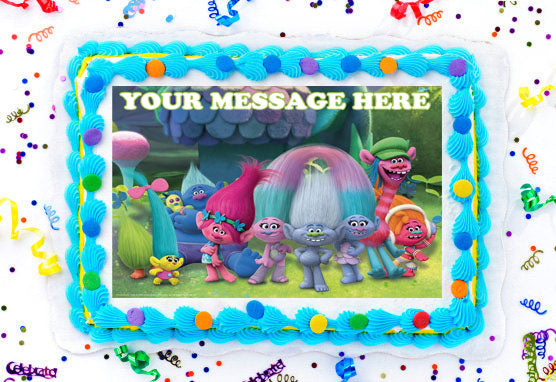 Trolls Edible Image Cake Topper Personalized Birthday Sheet Decoration ...