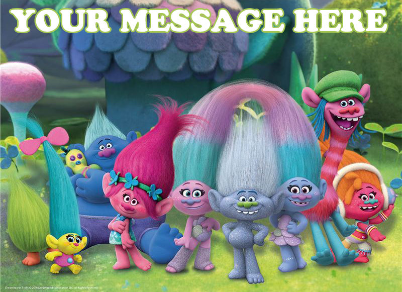Trolls Edible Image Cake Topper Personalized Birthday Sheet Decoration ...
