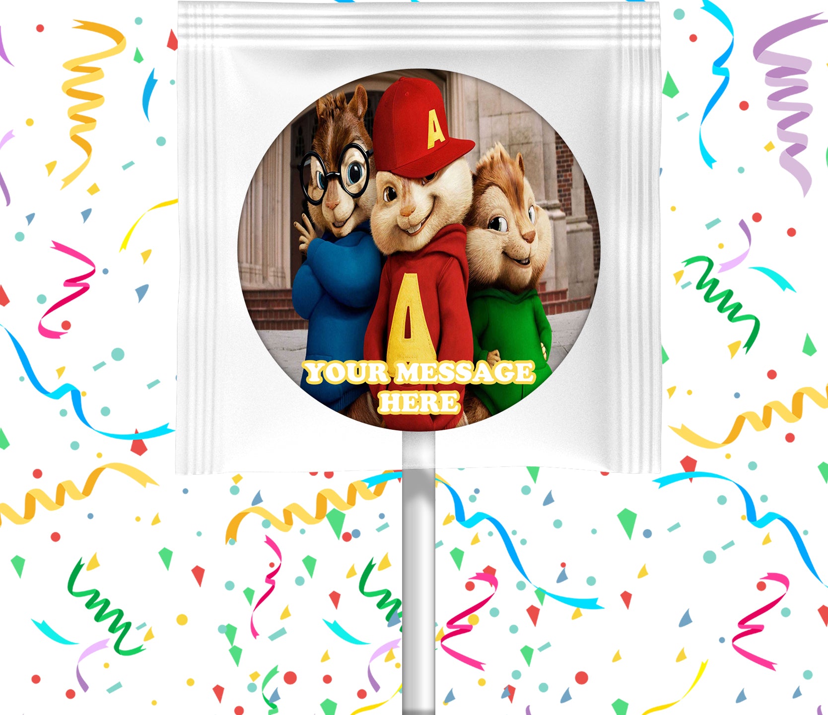 Alvin And The Chipmunks Lollipops Party Favors Personalized Suckers 12 ...
