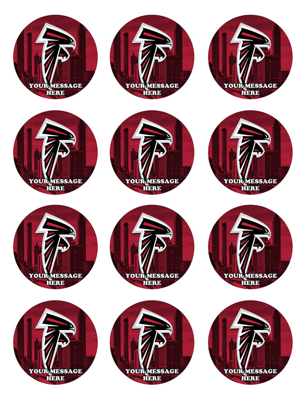 Atlanta Falcons Edible Cupcake Toppers (12 Images) Cake Image Icing Su ...