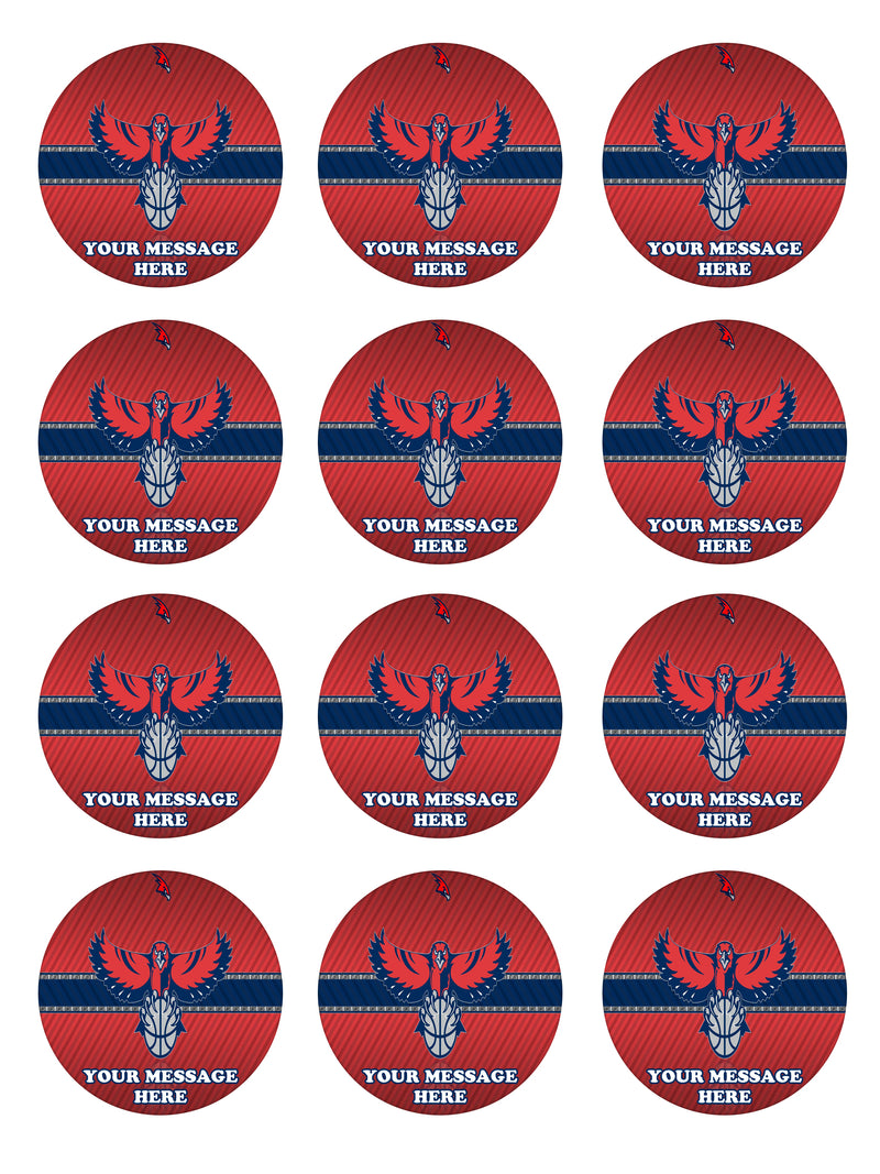 Atlanta Hawks Edible Cupcake Toppers (12 Images) Cake Image Icing Suga ...