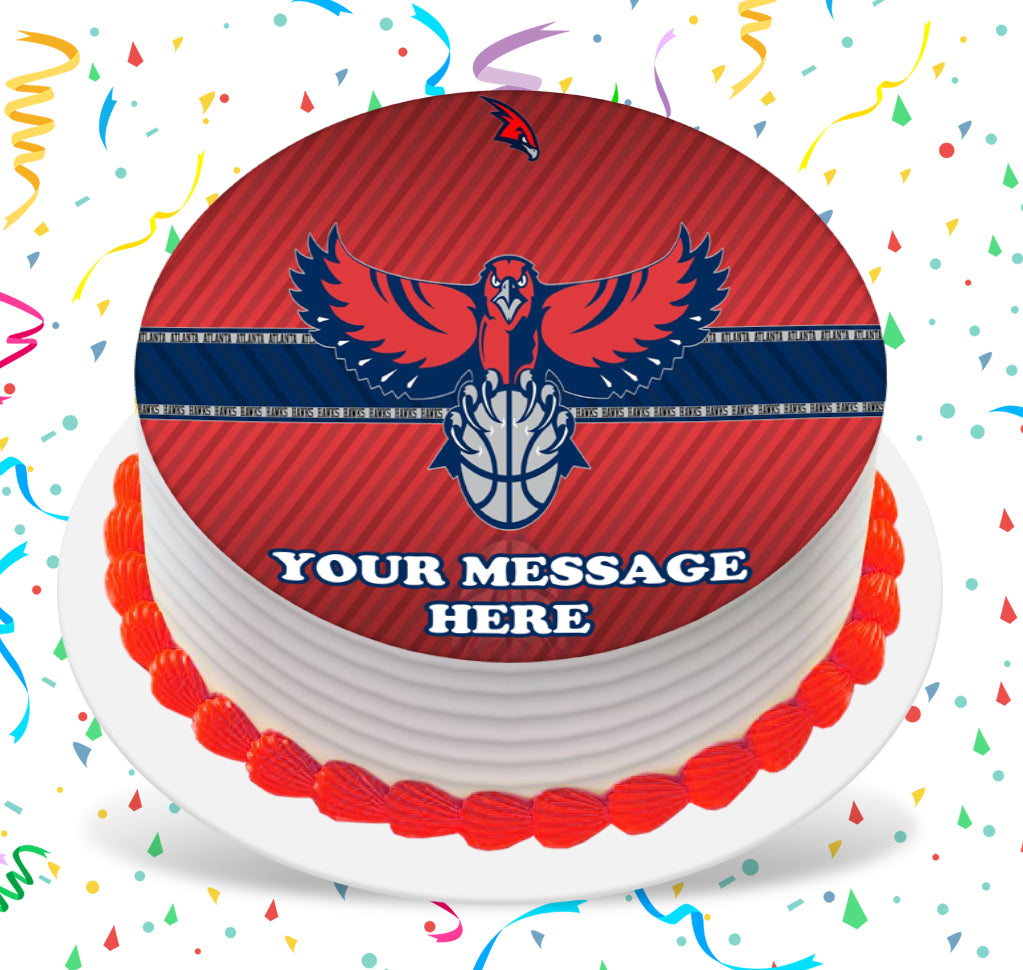 Atlanta Hawks Edible Image Cake Topper Personalized Birthday Sheet Cus ...