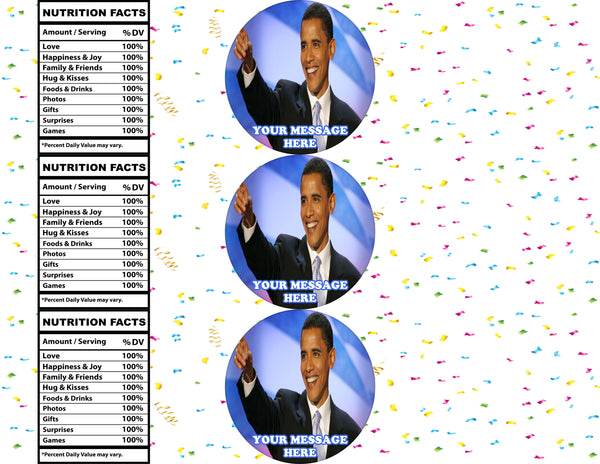 Barack Obama Water Bottle Stickers 12 Pcs Labels Party Favors Supplies ...