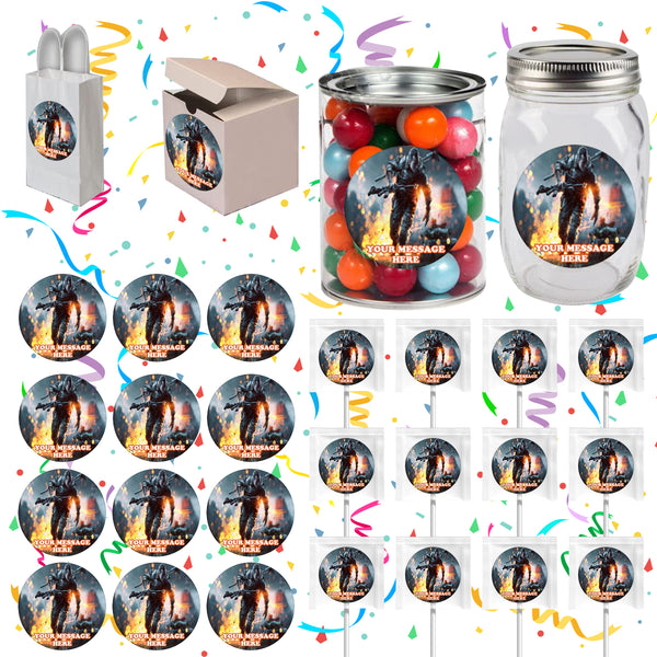 Battlefield Party Favors Supplies Decorations Stickers 12 Pcs ...