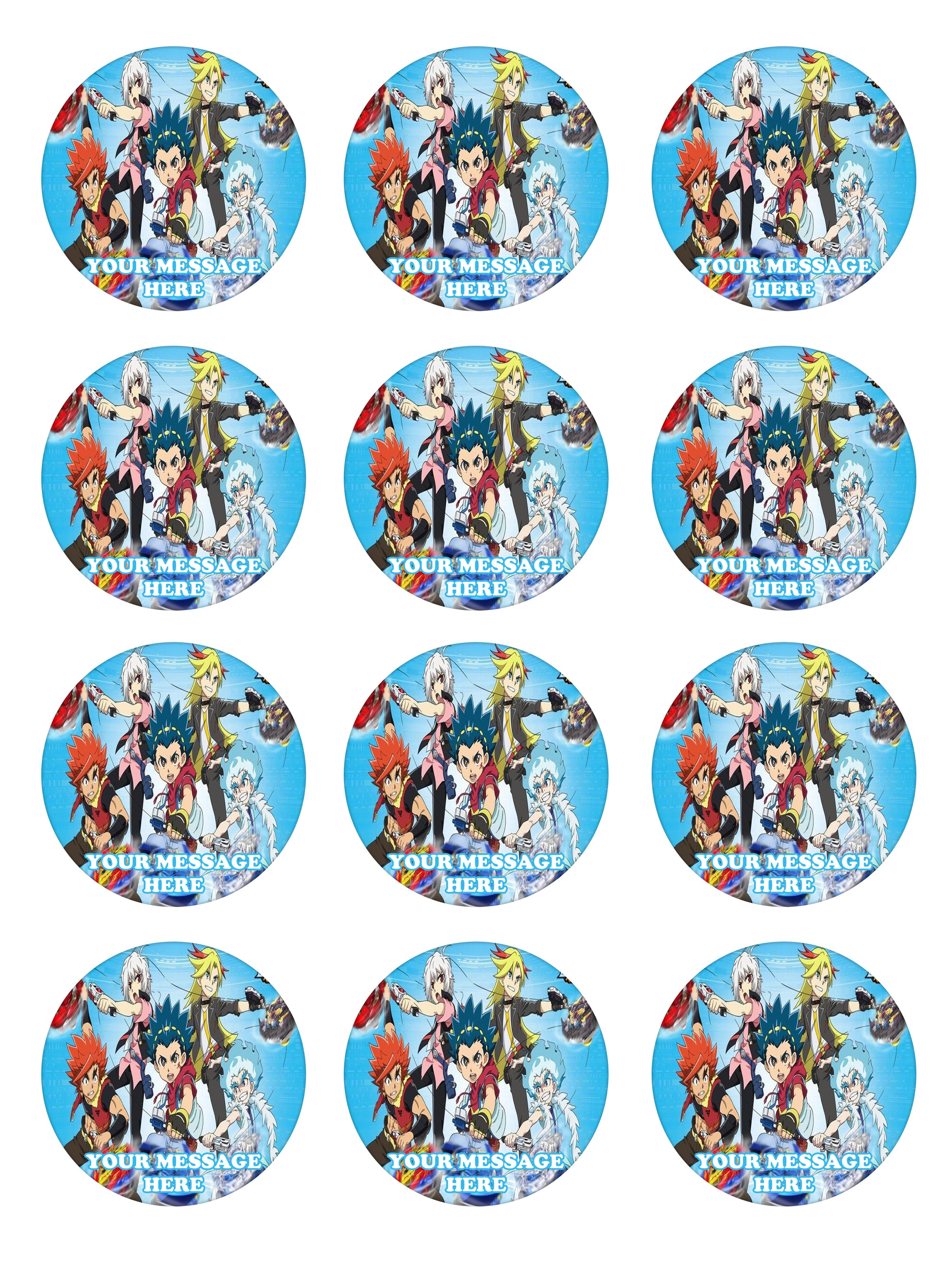 Beyblade Edible Cupcake Toppers (12 Images) Cake Image Icing Sugar She ...