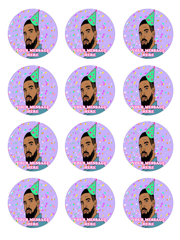 Drake Edible Cupcake Toppers (12 Images) Cake Image Icing Sugar Sheet ...