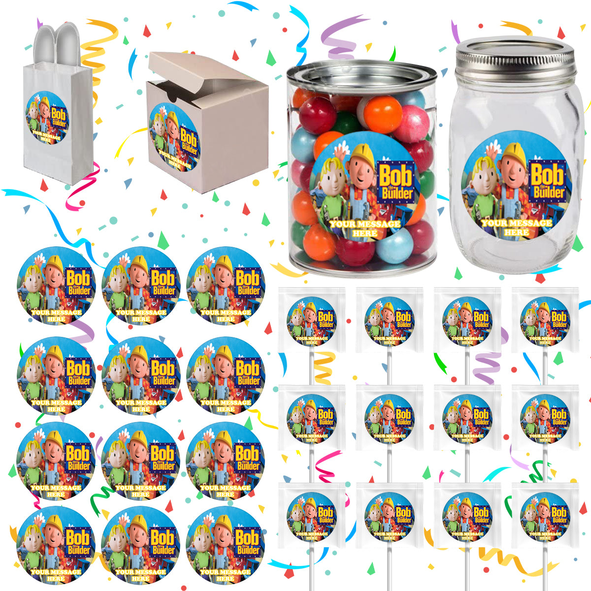 Bob The Builder Party Favors Supplies Decorations Stickers 12 Pcs ...