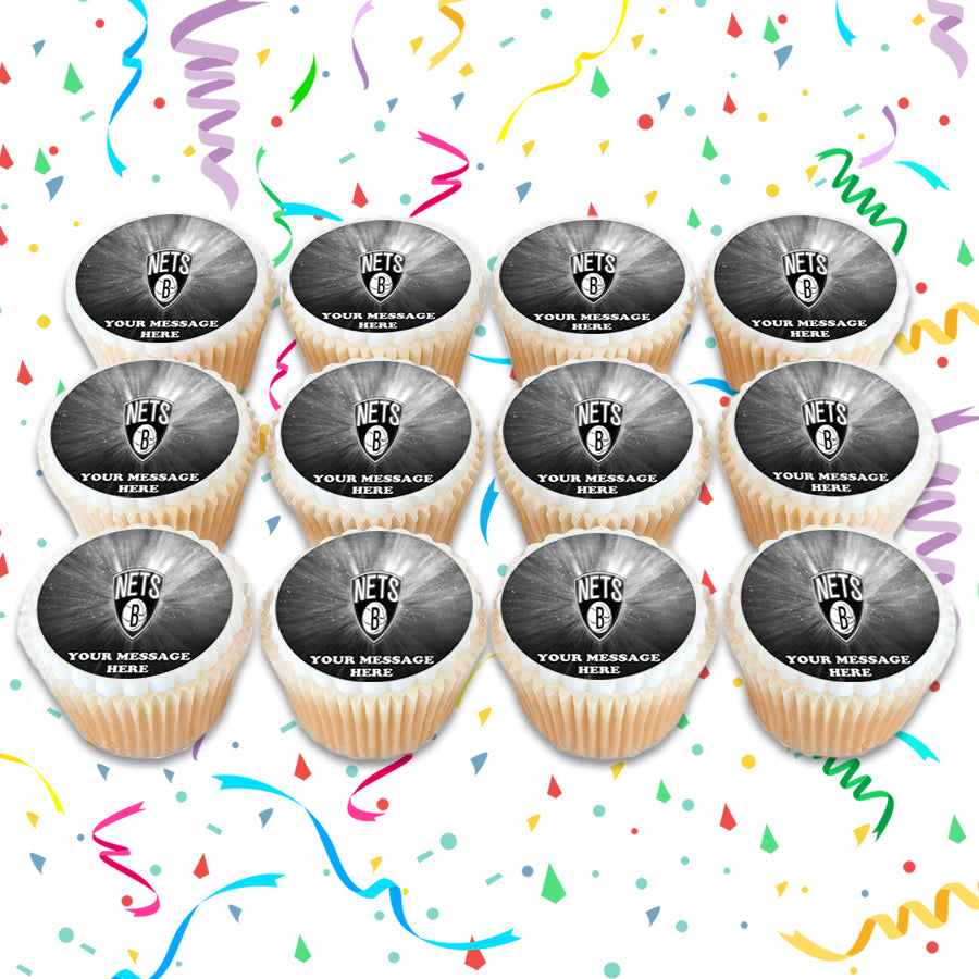 Brooklyn Nets Edible Cupcake Toppers (12 Images) Cake Image Icing Suga ...