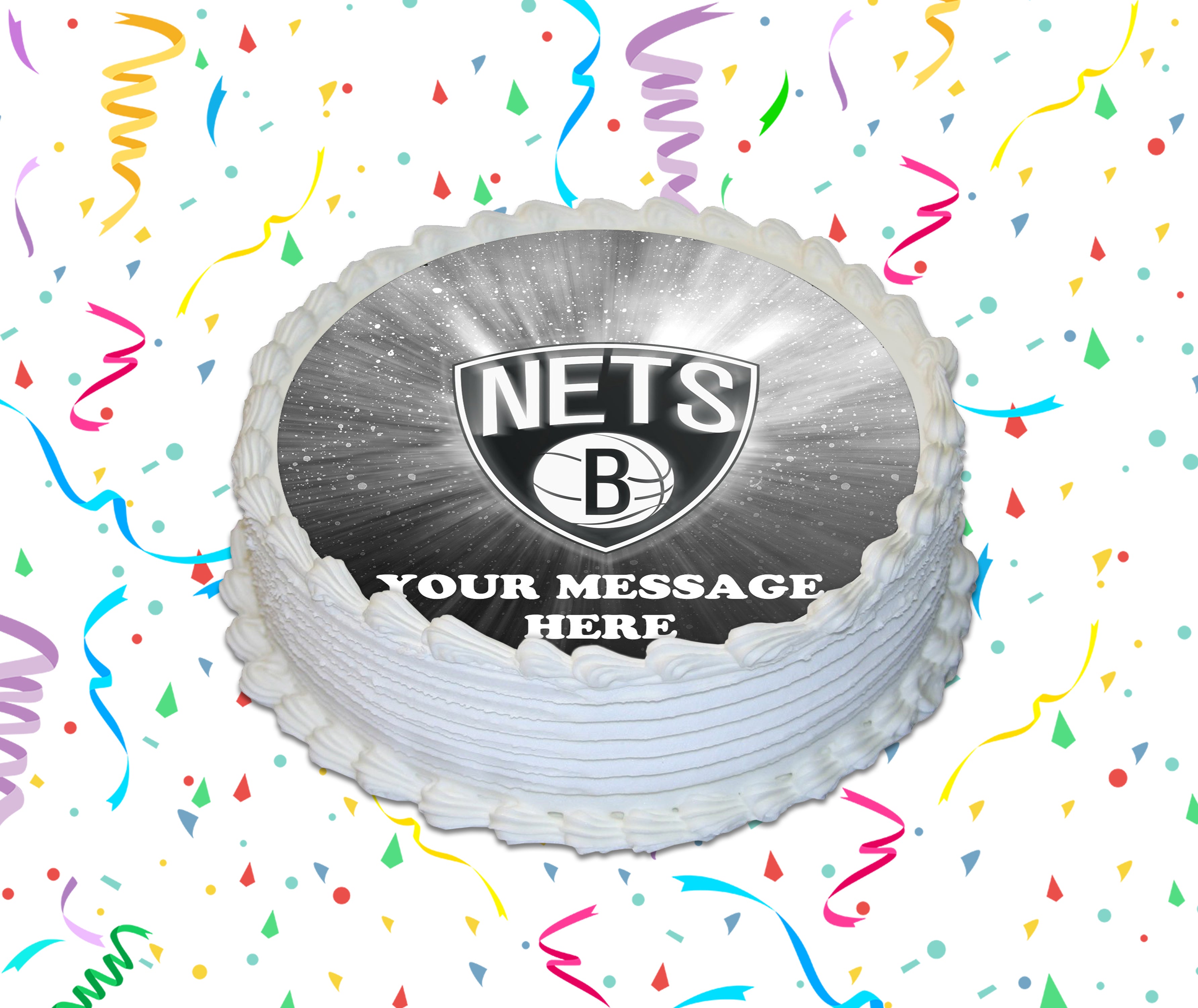 Brooklyn Nets Edible Image Cake Topper Personalized Birthday Sheet Cus ...