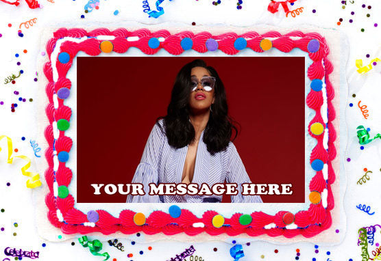 Cardi B Edible Image Cake Topper Personalized Birthday Sheet Decoratio ...