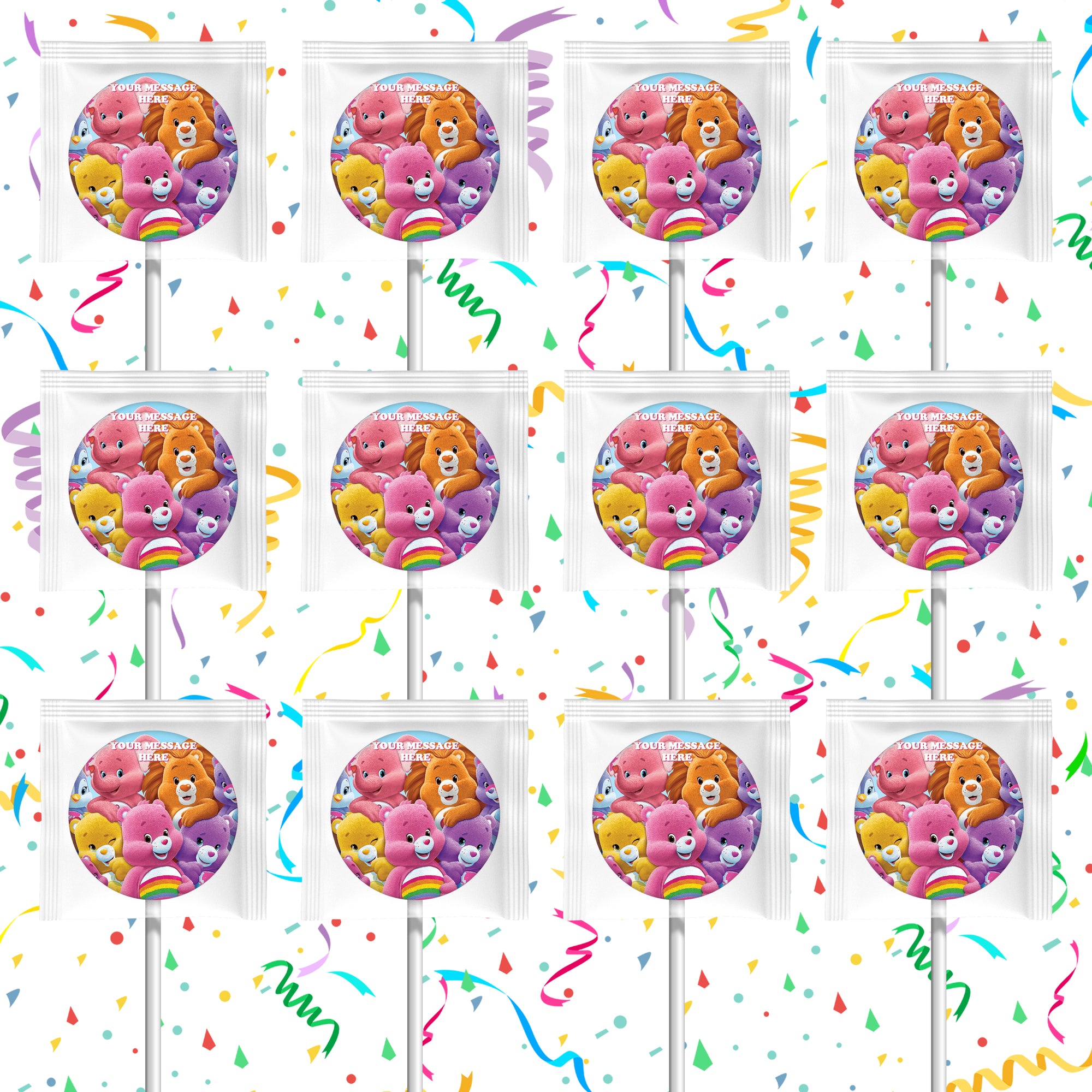 Care Bears Lollipops Party Favors Personalized Suckers 12 Pcs ...
