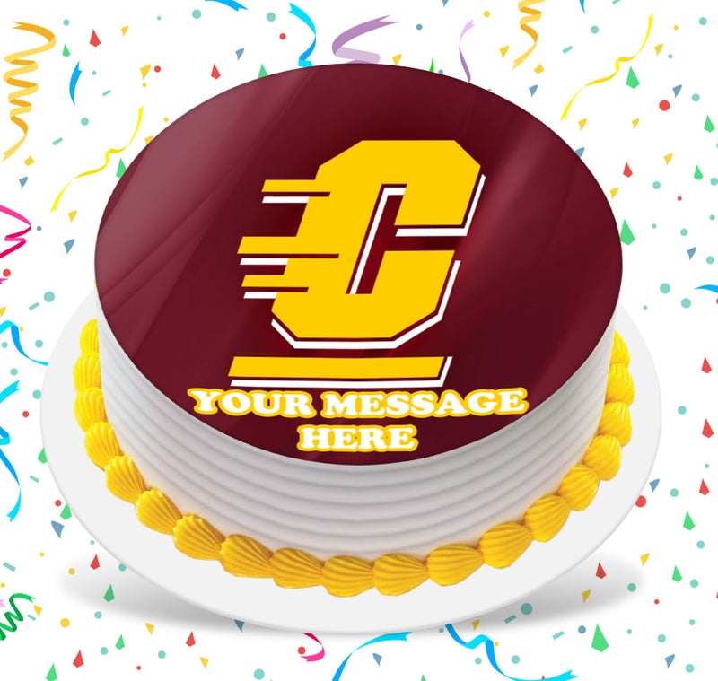 Central Michigan Chippewas Edible Image Cake Topper Personalized Birth ...