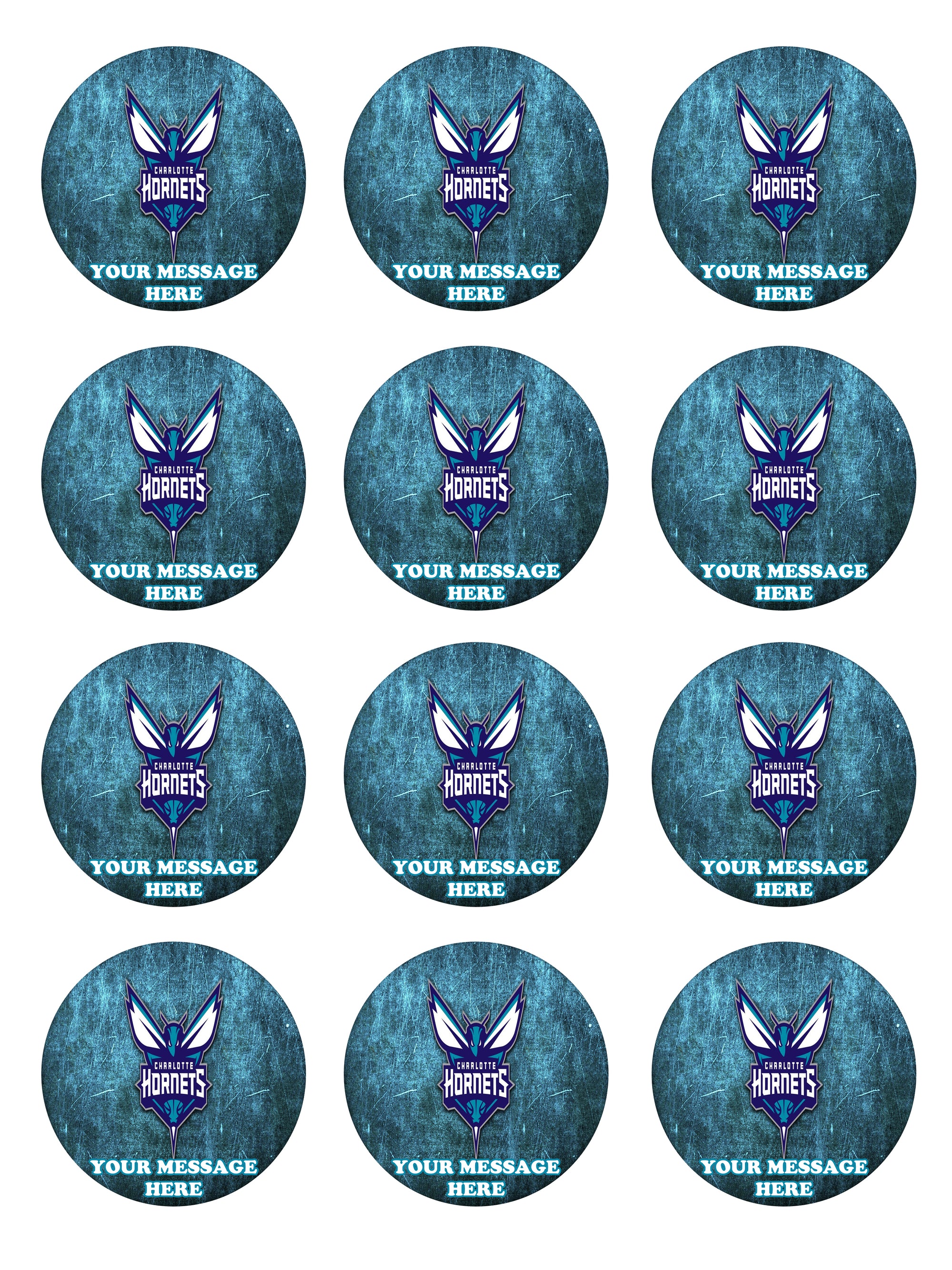 Charlotte Hornets Edible Cupcake Toppers (12 Images) Cake Image Icing ...