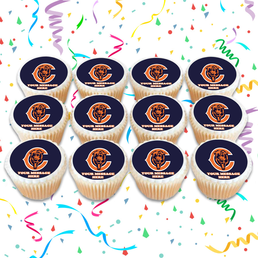 Chicago Bears Edible Cupcake Toppers (12 Images) Cake Image Icing Suga ...