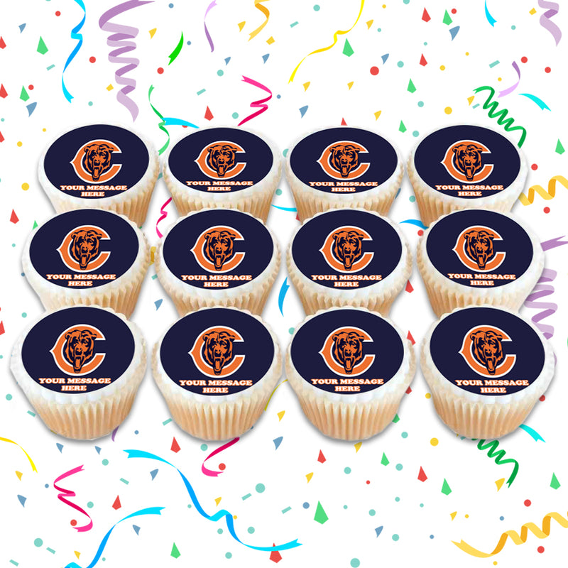 Chicago Bears Edible Cupcake Toppers (12 Images) Cake Image Icing Suga ...