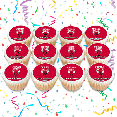 Chicago Bulls Edible Cupcake Toppers (12 Images) Cake Image Icing Suga ...