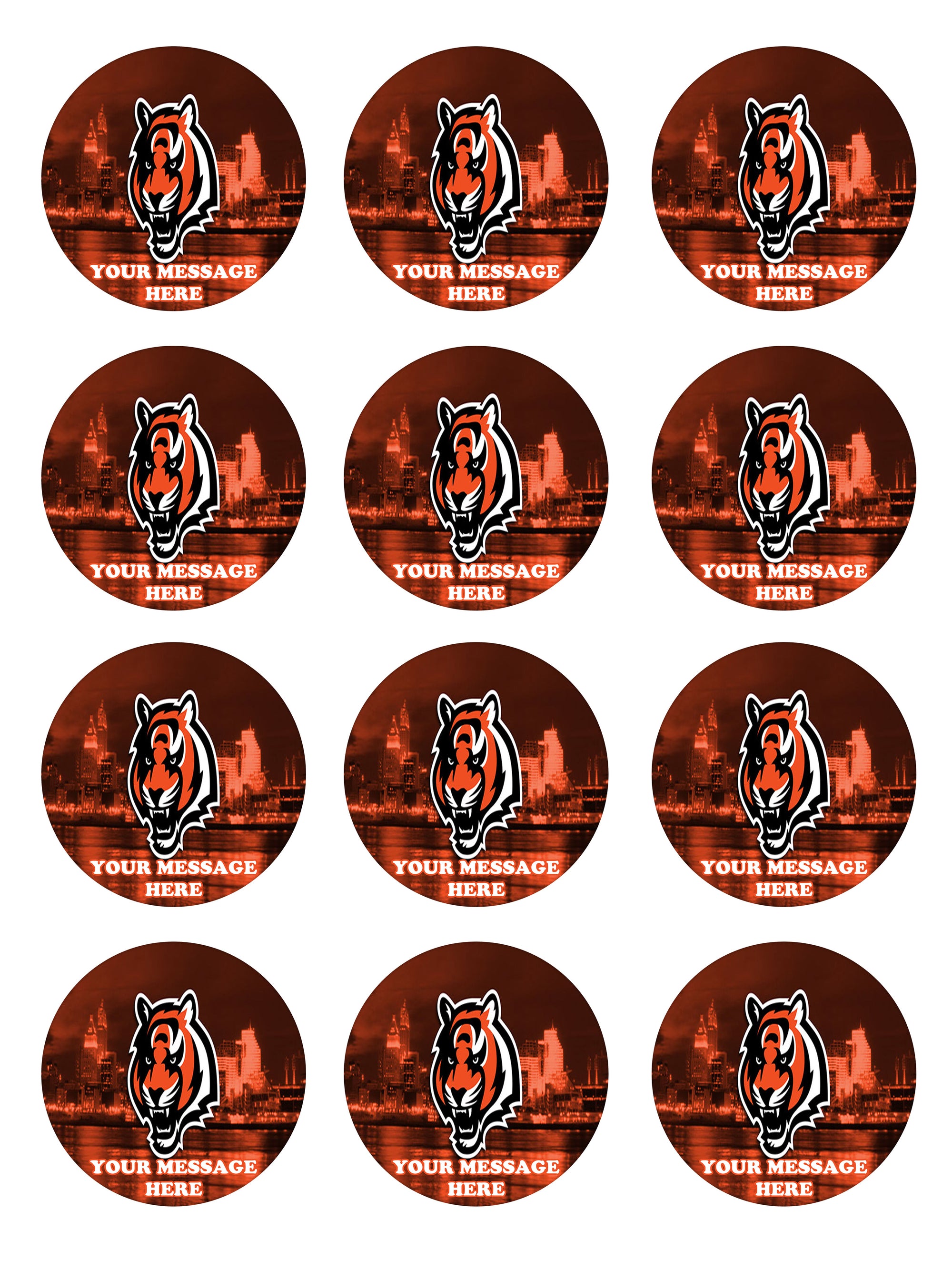 Cincinnati Bengals Edible Cupcake Toppers (12 Images) Cake Image Icing ...