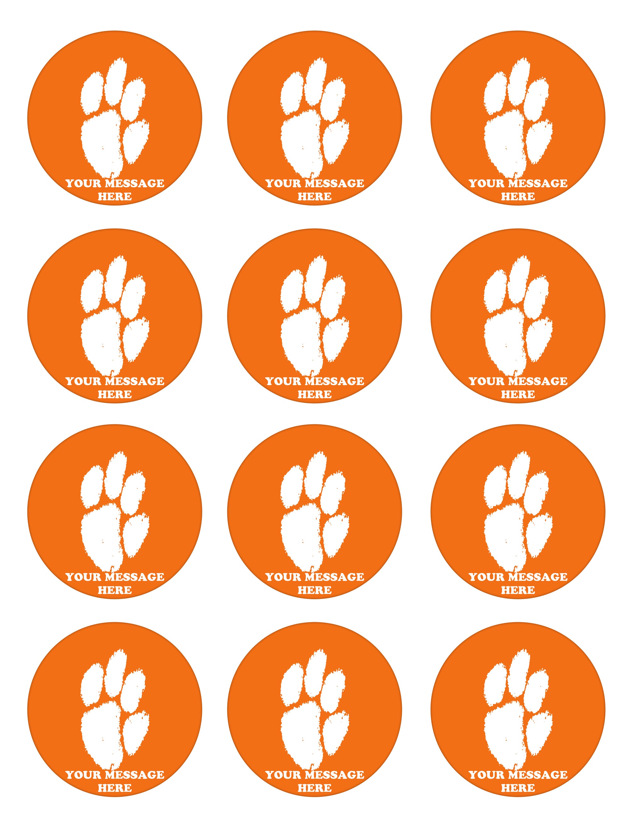 Clemson Tigers Edible Cupcake Toppers (12 Images) Cake Image Icing Sug ...