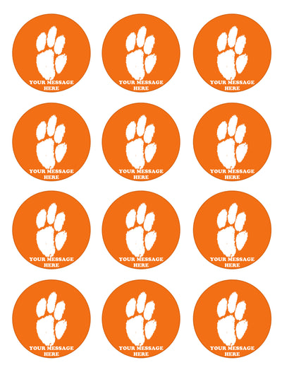 Clemson Tigers Edible Cupcake Toppers (12 Images) Cake Image Icing Sug ...