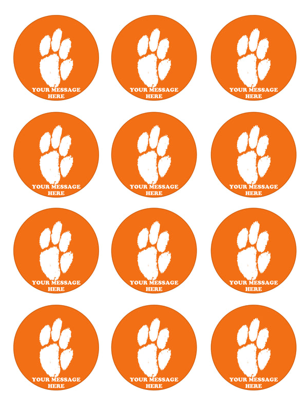 Clemson Tigers Edible Cupcake Toppers (12 Images) Cake Image Icing Sug ...