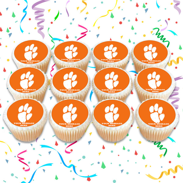 Clemson Tigers Edible Cupcake Toppers (12 Images) Cake Image Icing Sug ...