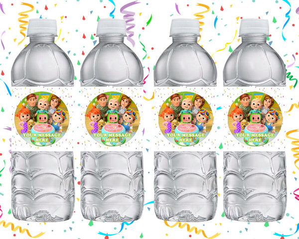 Cocomelon Water Bottle Stickers 12 Pcs Labels Party Favors Supplies De ...