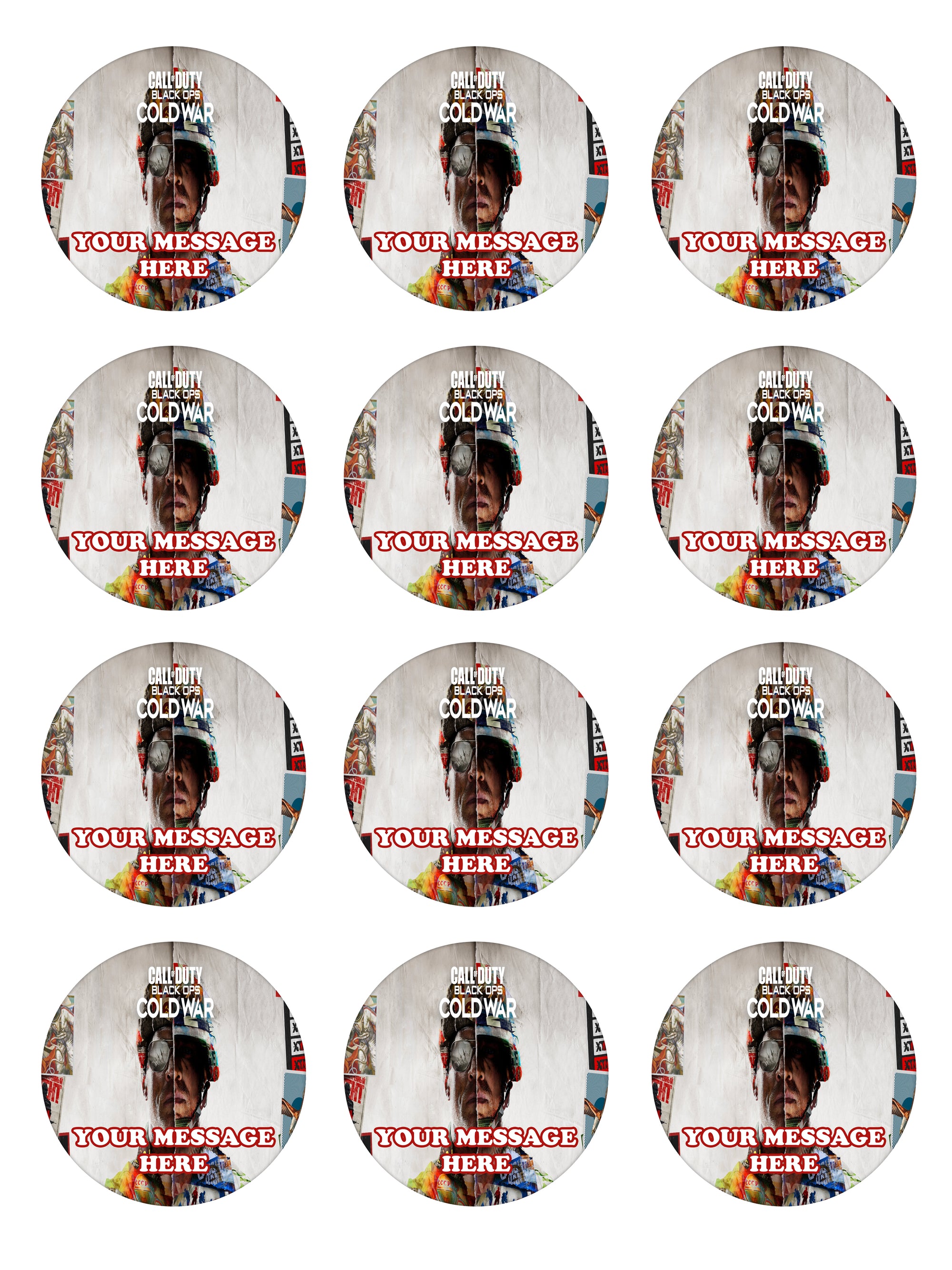 Call Of Duty Cold War Edible Cupcake Toppers (12 Images) Cake Image Ic ...