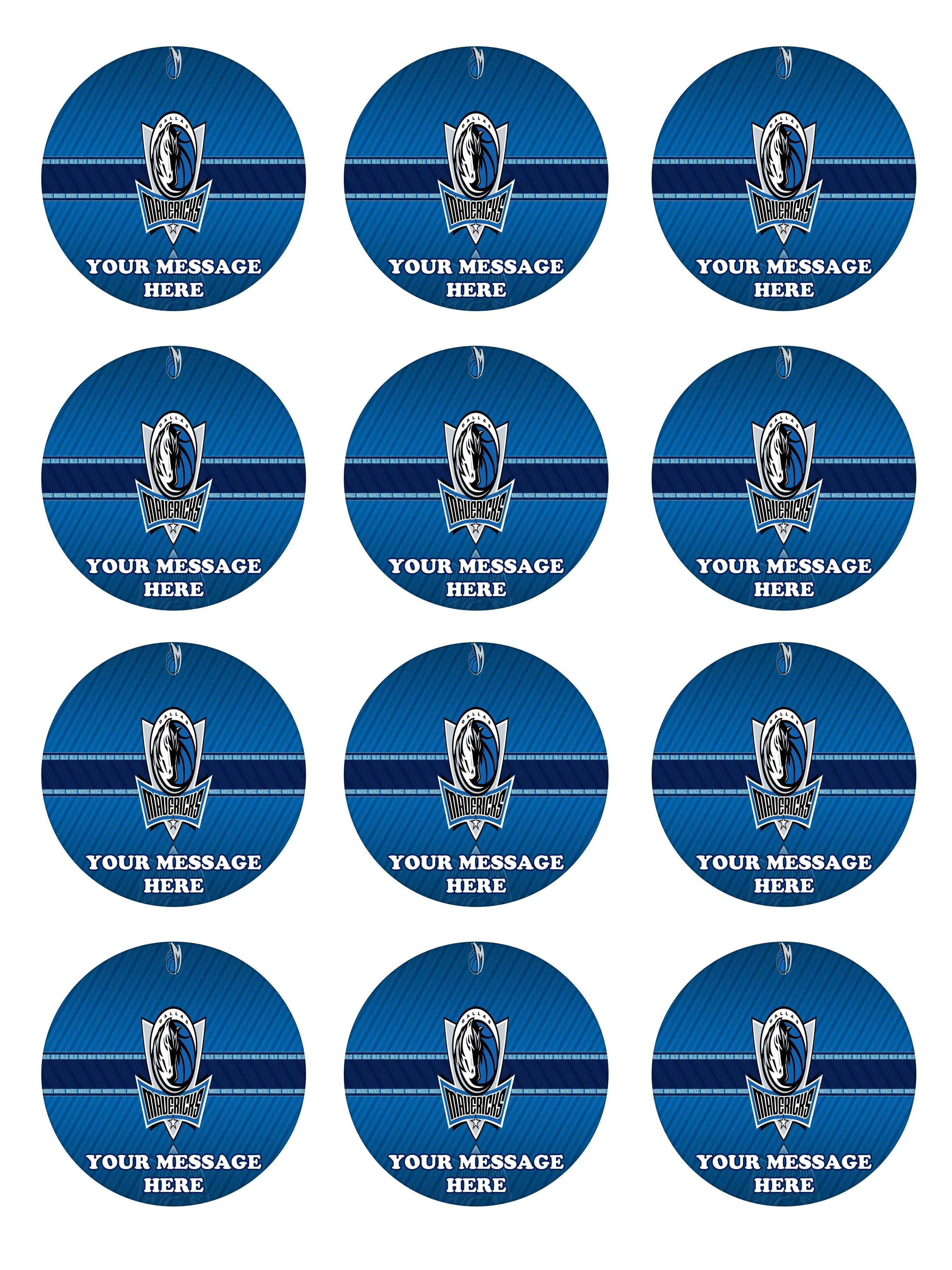 Dallas Mavericks Edible Cupcake Toppers (12 Images) Cake Image Icing S ...