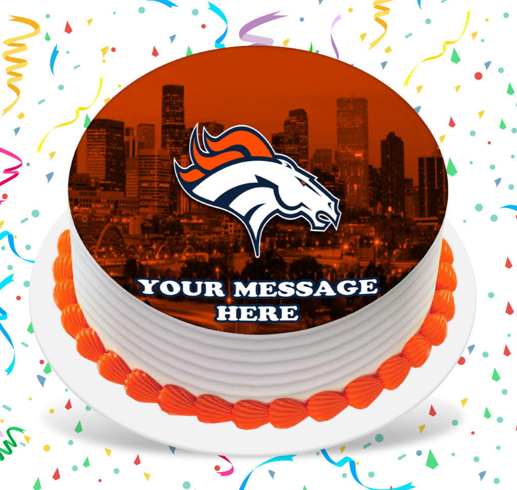 Denver Broncos Edible Image Cake Topper Personalized Birthday Sheet Cu ...