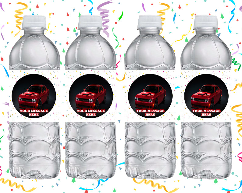 Dodge Challenger Water Bottle Stickers 12 Pcs Labels Party Favors Supp ...