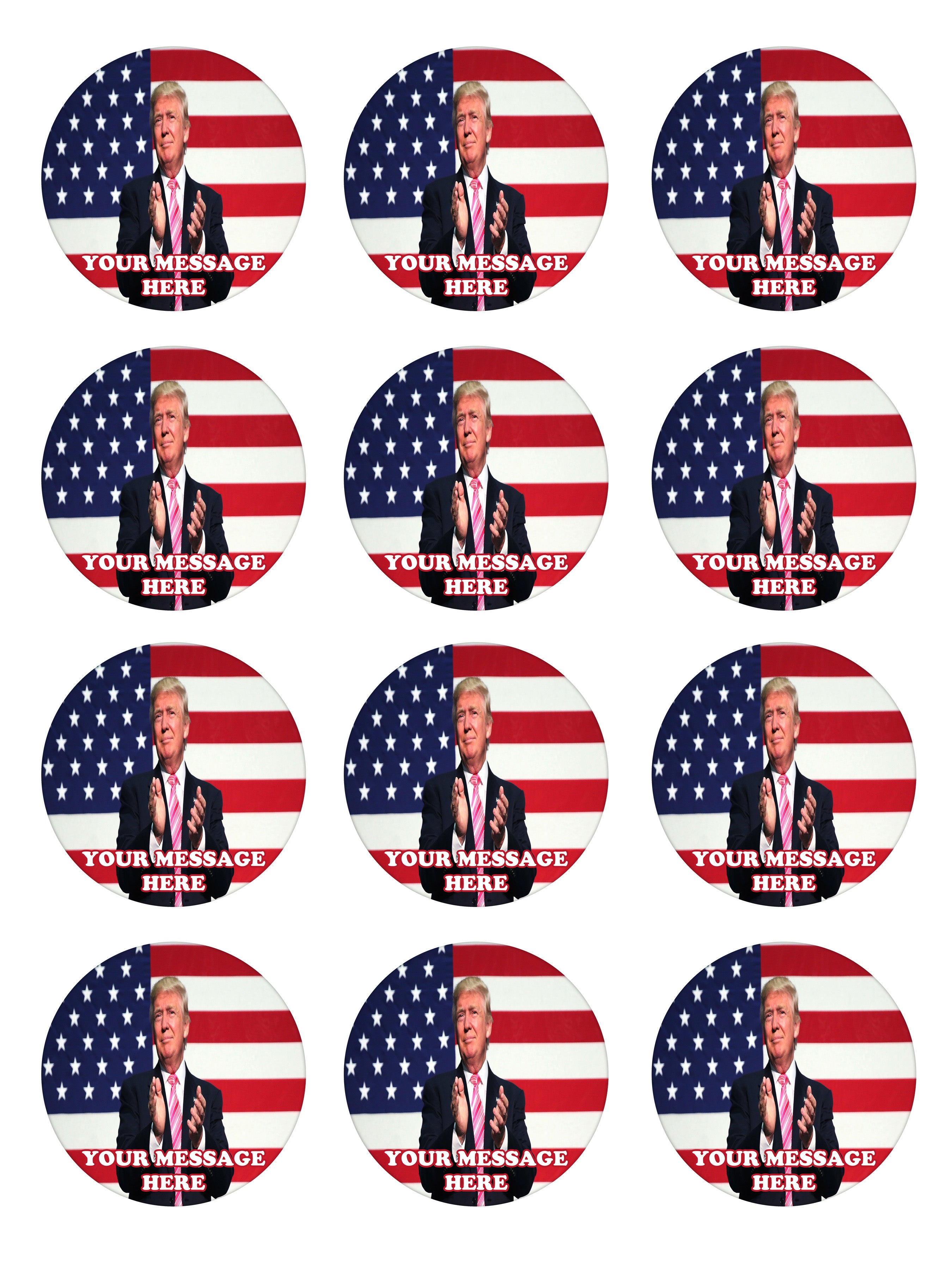 Donald Trump Edible Cupcake Toppers (12 Images) Cake Image Icing Sugar ...