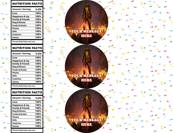 Doom Eternal Water Bottle Stickers 12 Pcs Labels Party Favors Supplies ...