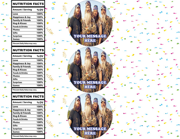 Duck Dynasty Water Bottle Stickers 12 Pcs Labels Party Favors Supplies ...