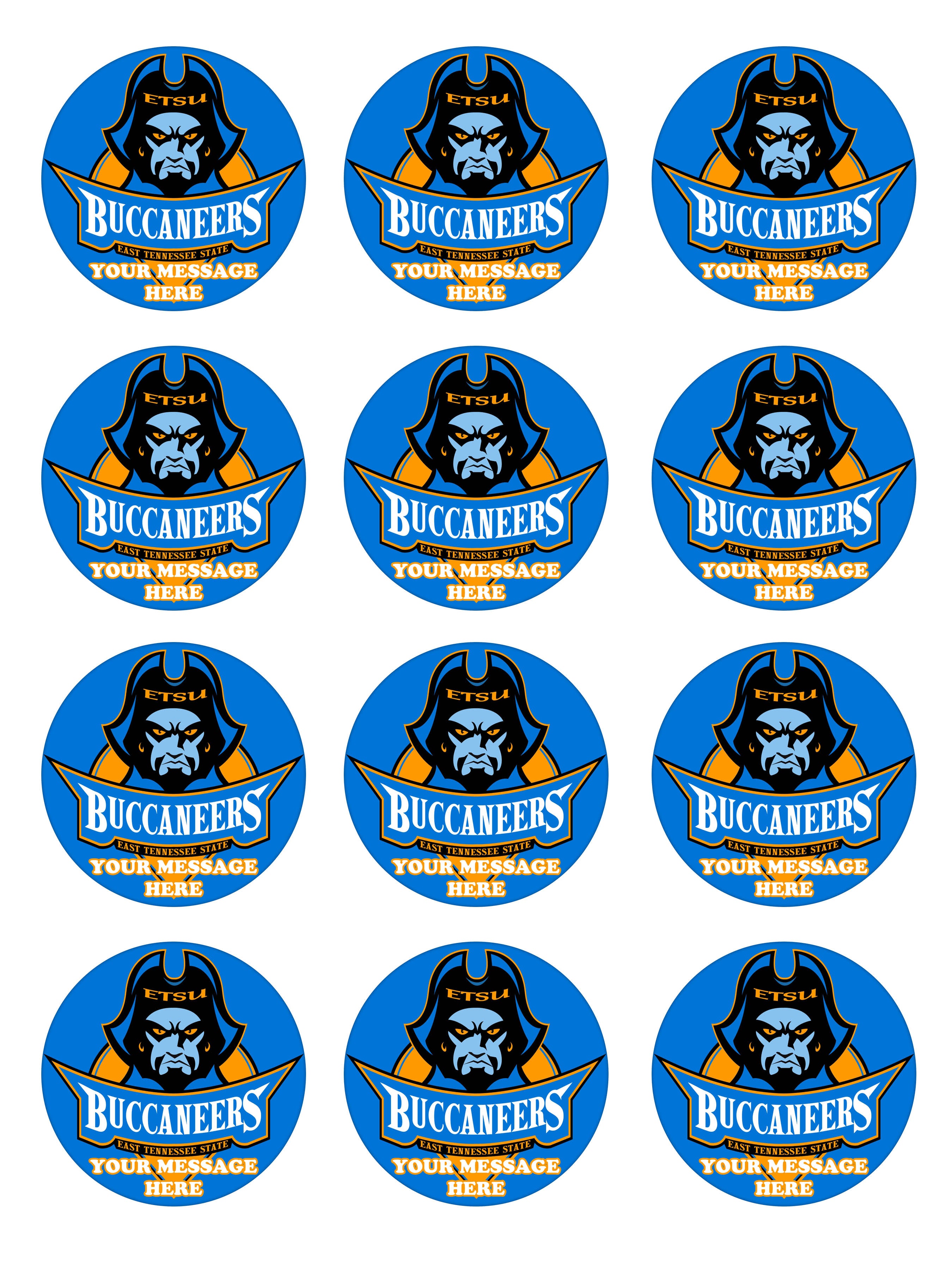 East Tennessee State Buccaneers Edible Cupcake Toppers (12 Images) Cak ...