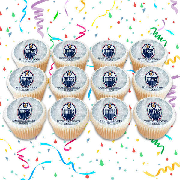 Edmonton Oilers Edible Cupcake Toppers (12 Images) Cake Image Icing Su ...