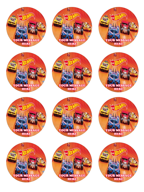 Hot Wheels Edible Cupcake Toppers (12 Images) Cake Image Icing Sugar S ...