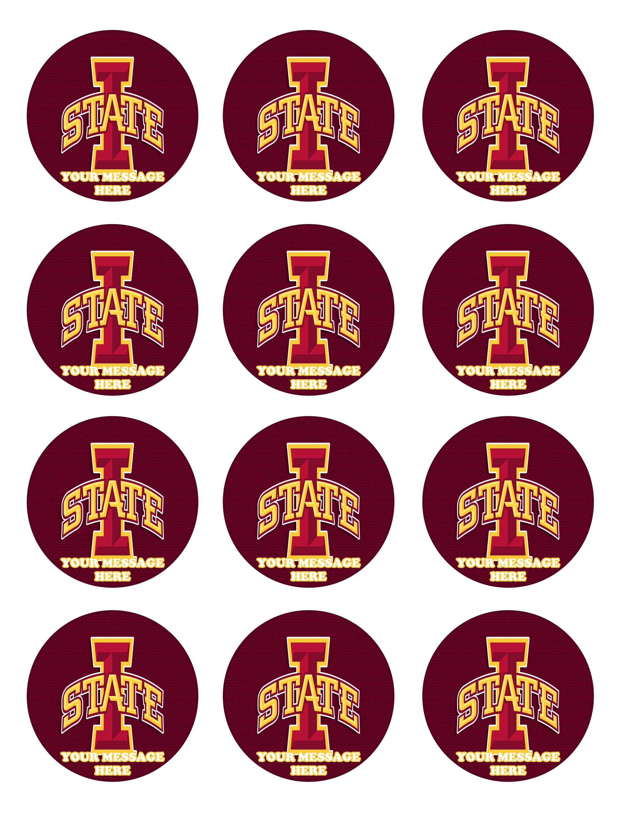 Iowa State University Edible Cupcake Toppers (12 Images) Cake Image Ic ...