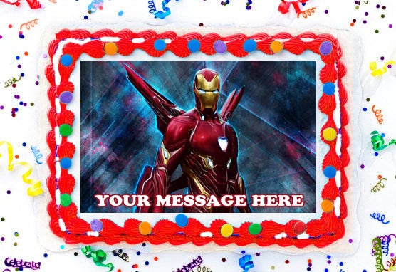Iron Man Edible Image Cake Topper Personalized Birthday Sheet Decorati ...