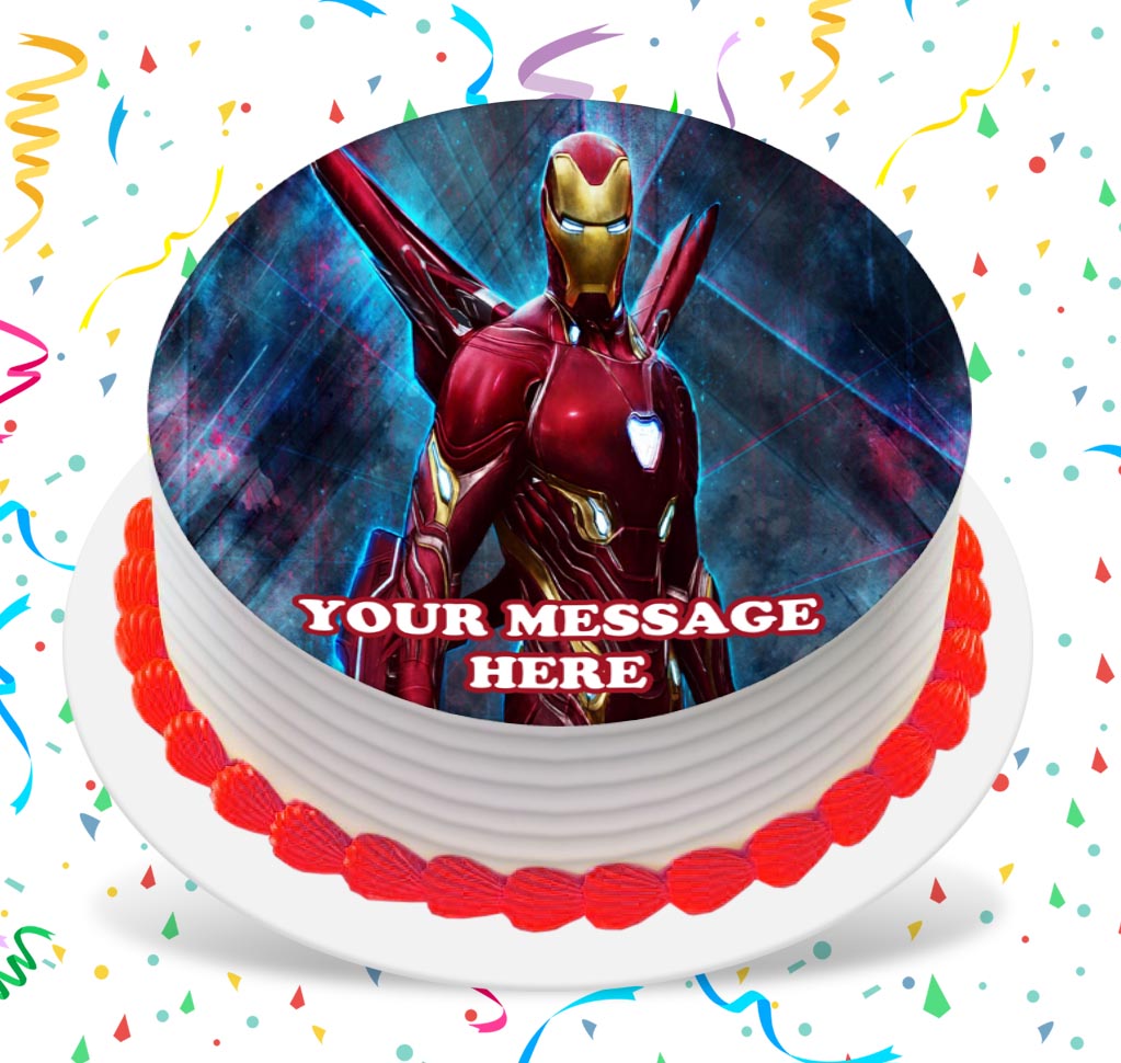 Iron Man Edible Image Cake Topper Personalized Birthday Sheet Custom F ...