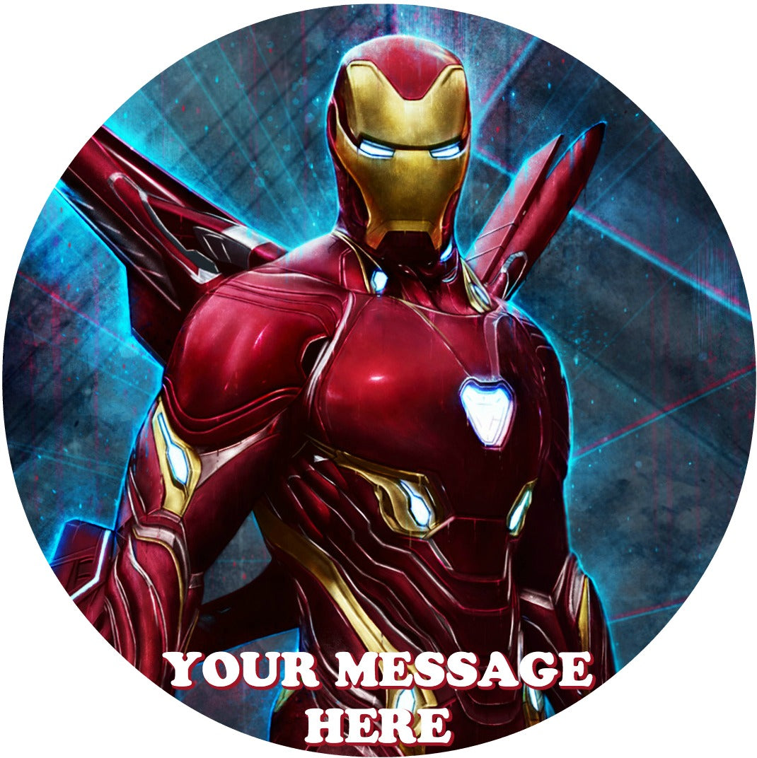Iron Man Edible Image Cake Topper Personalized Birthday Sheet Custom F ...