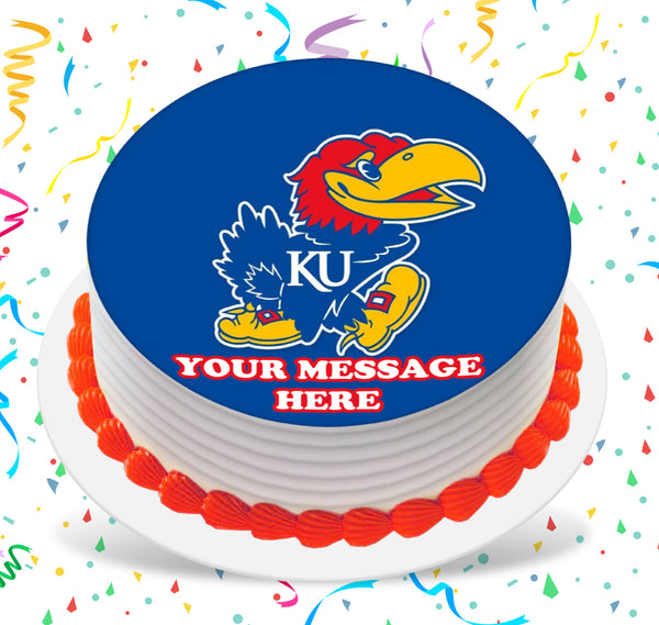 Kansas Jayhawks Edible Image Cake Topper Personalized Birthday Sheet C ...