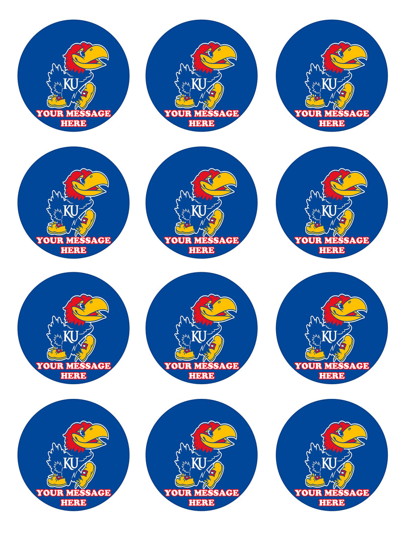 Kansas Jayhawks Edible Cupcake Toppers (12 Images) Cake Image Icing Su ...