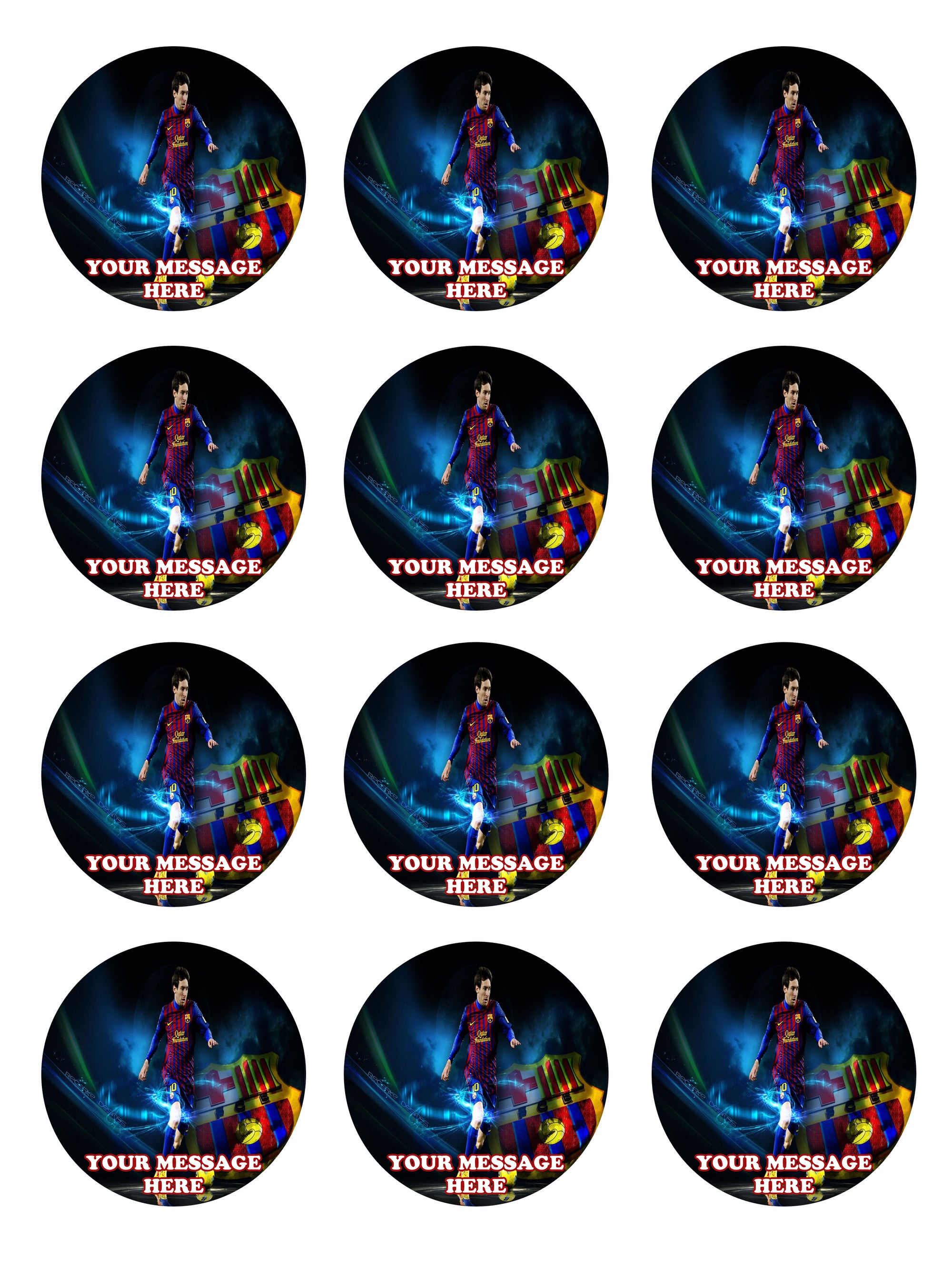 Lionel Messi Edible Cupcake Toppers (12 Images) Cake Image Icing Sugar ...