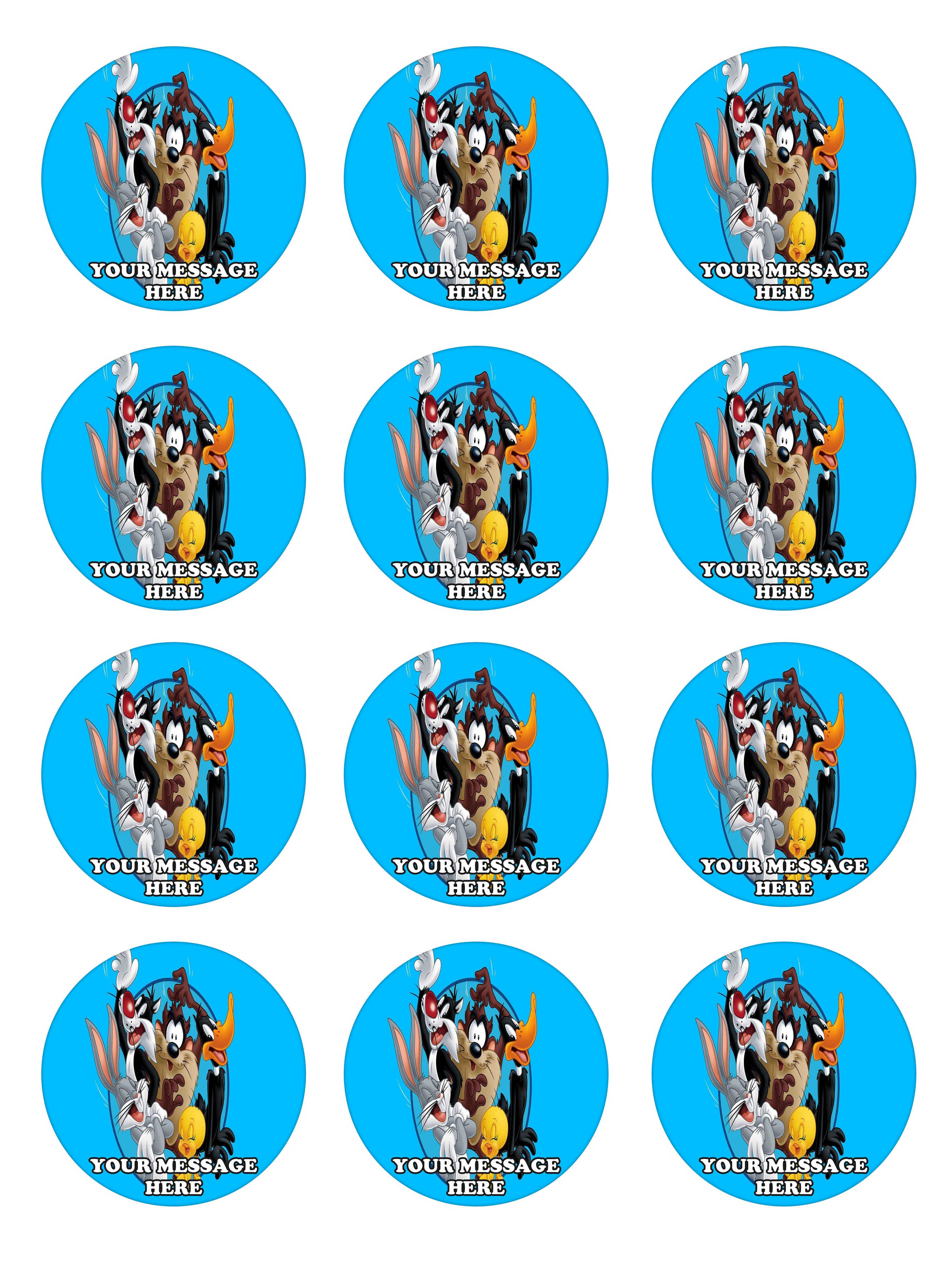 Looney Tunes Edible Cupcake Toppers (12 Images) Cake Image Icing Sugar ...