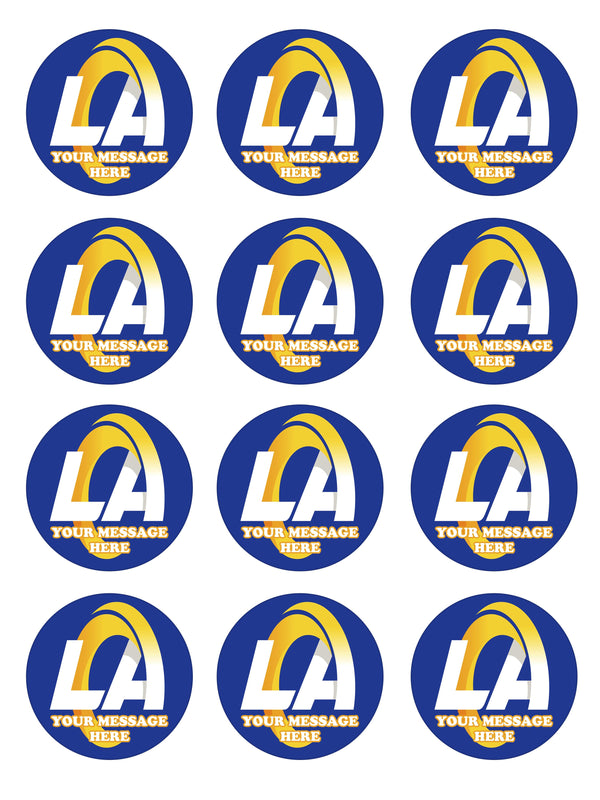 Los Angeles Rams Edible Cupcake Toppers (12 Images) Cake Image Icing S ...